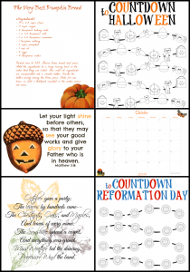 FREE Reformation Day & Halloween Countdowns - Amy's Wandering