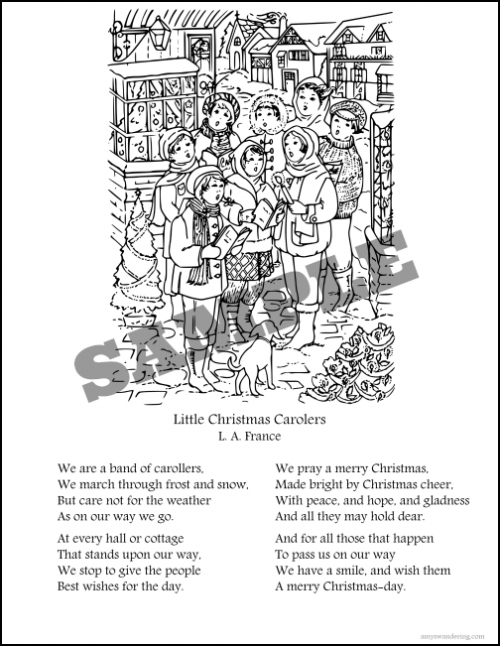 Christmas Poems to Color - Amy's Wandering